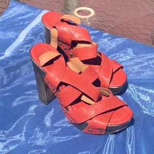 Lucky Brand | Shoes | Lucky Brand Block Heels Red | Poshmark